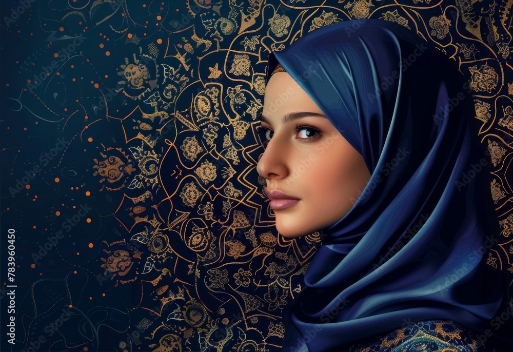 Arab American Heritage Month or Ramadam kareem Blue banner for social ...