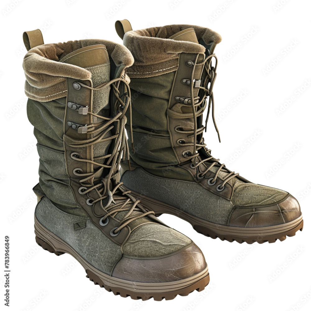 Military boots, transparent background, Strength of materials and ...