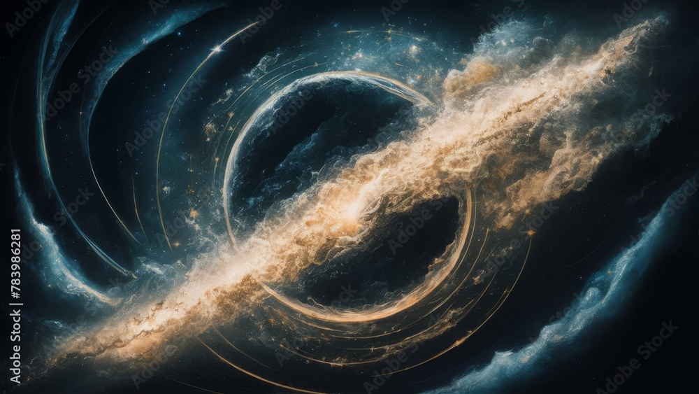 Cosmic-inspired motifs and celestial patterns abstract background ...