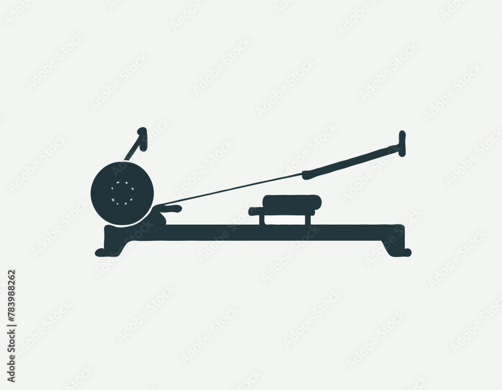 Rowing machine icon vector. Trendy flat rowing machine icon from gym ...