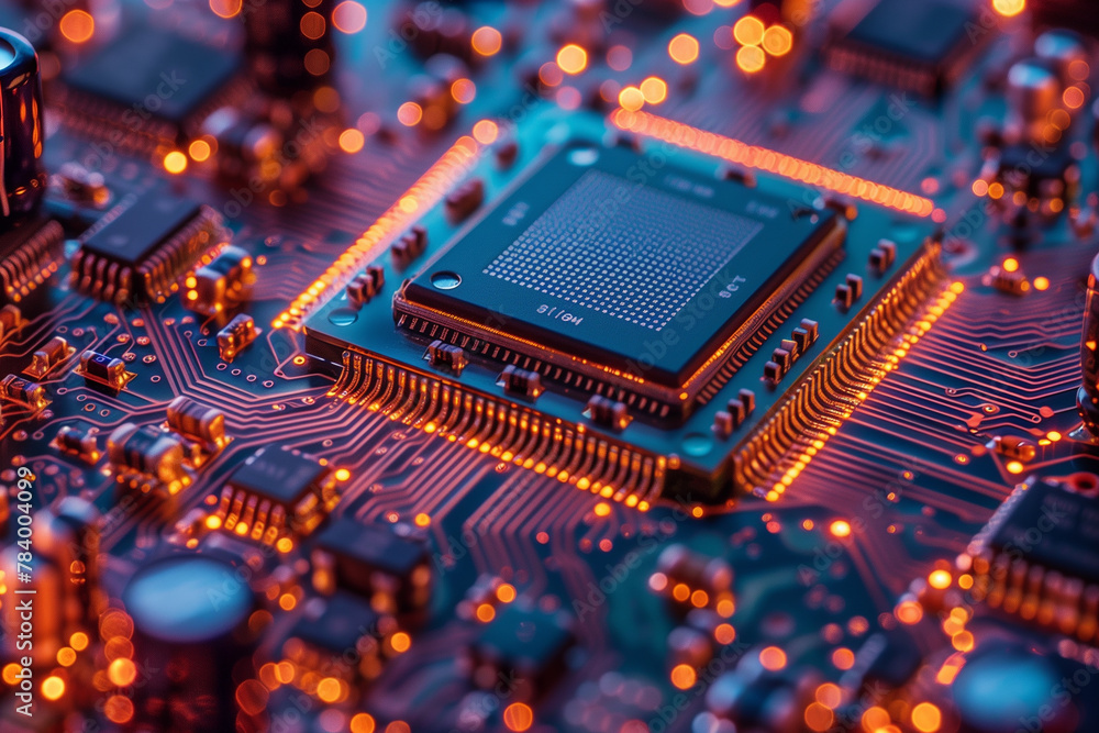 Detailed view of a quantum computer processor its complex circuitry ...