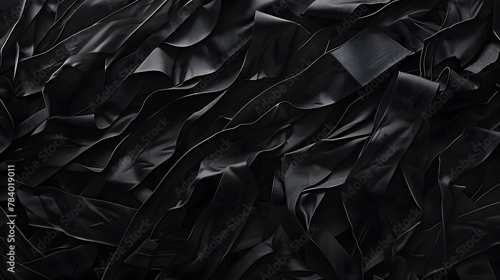 Black crumpled paper texture. Close-up shot. Abstract and versatile ...