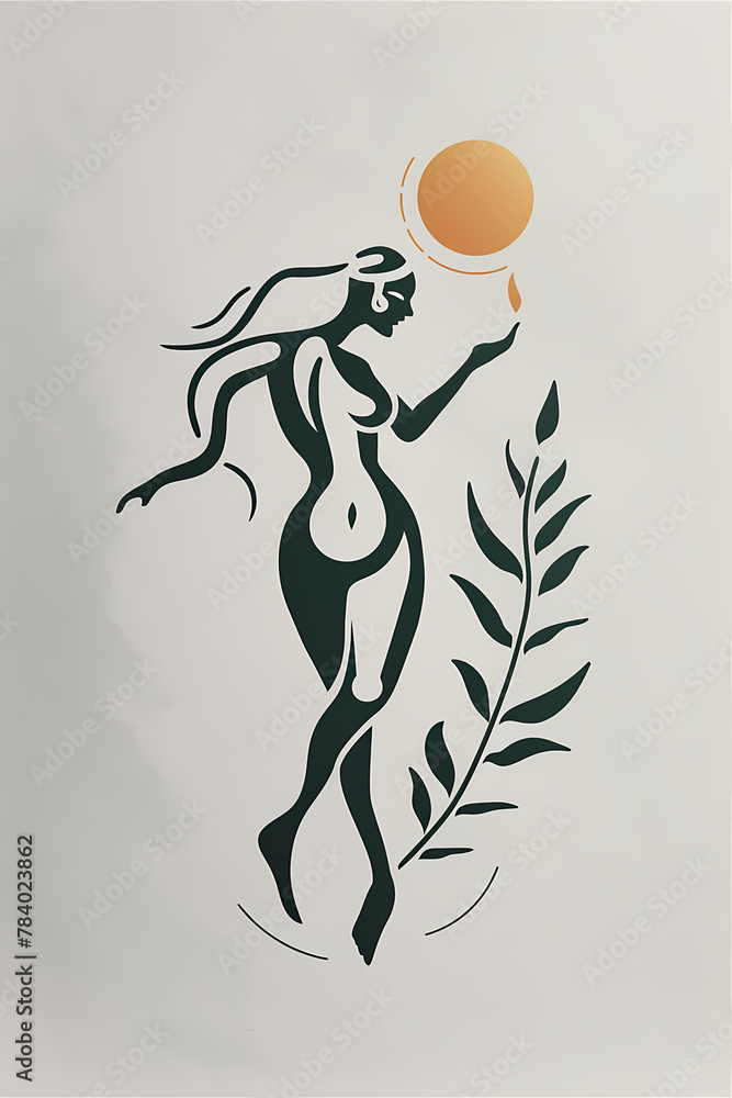 Minimalist Female Profile Line Art Abstract Woman Silhouette Logo ...