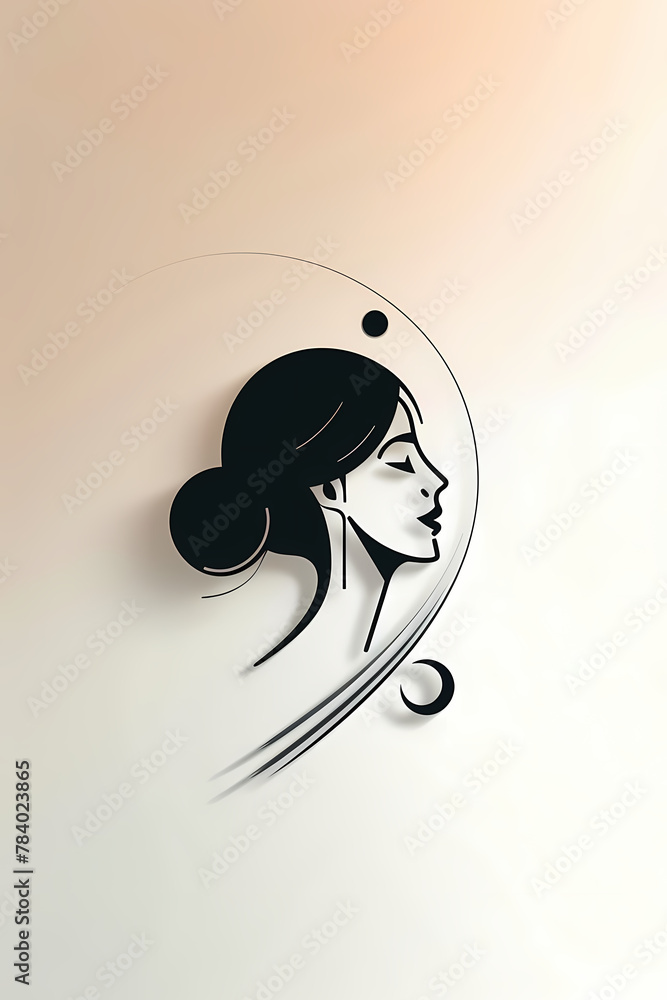 Minimalist Female Profile Line Art Abstract Woman Silhouette Logo ...
