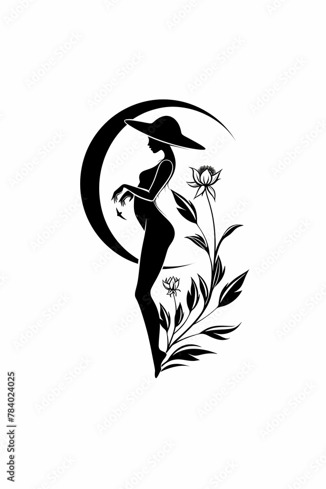 Minimalist Female Profile Line Art Abstract Woman Silhouette Logo ...
