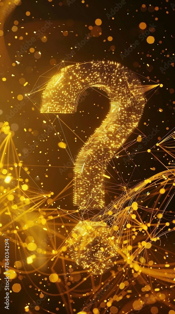 Yellow Digital 3d Question Mark With Binary Code Ai In Question Answering Systems Natural