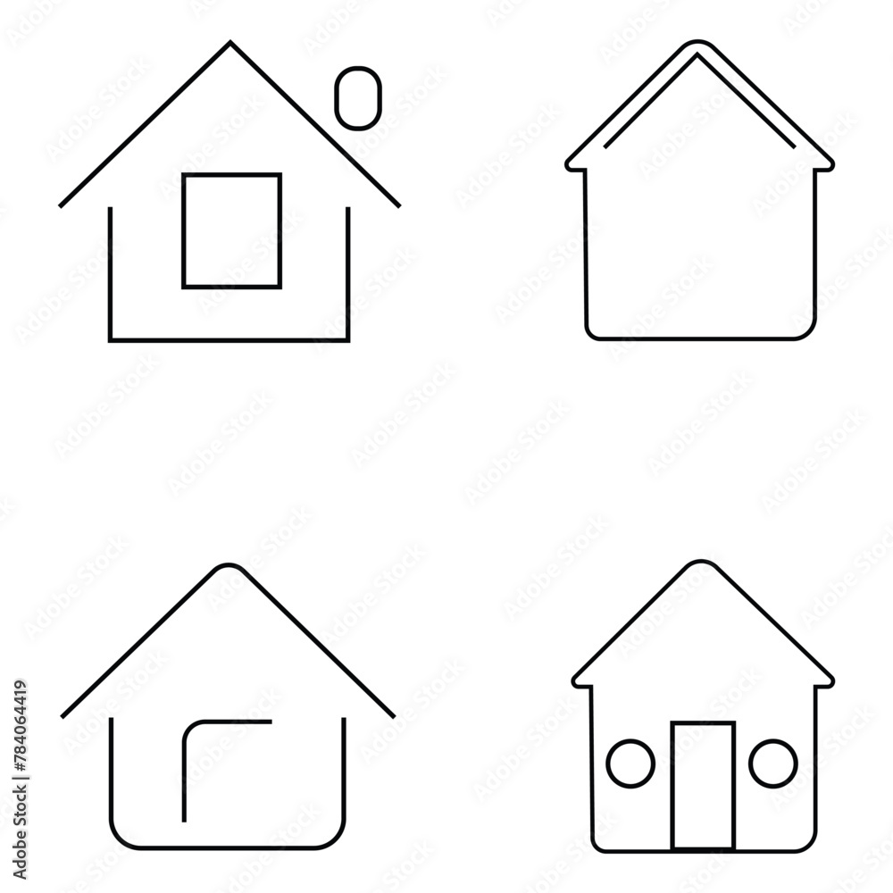 House line icon, outline vector sign, linear style pictogram isolated ...