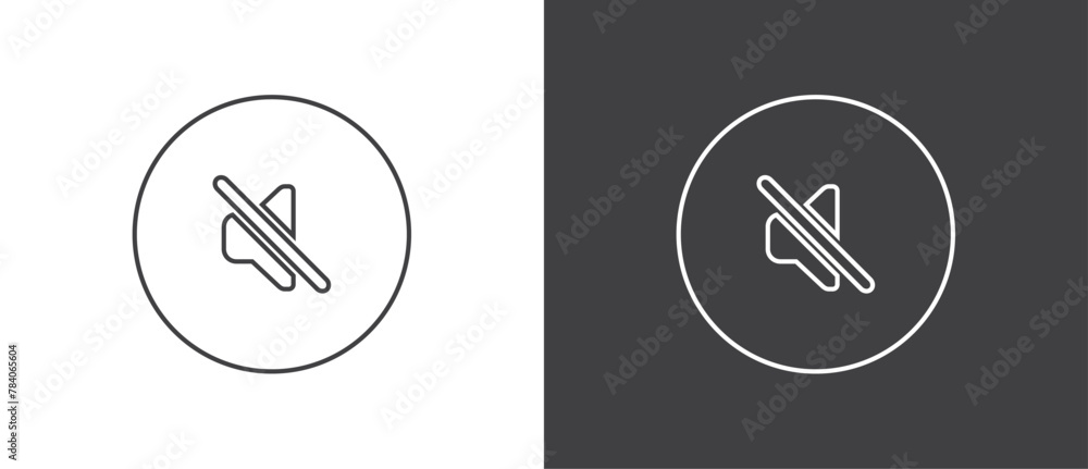 Button icon to mute video calls, Simple line icon set of buttons ...