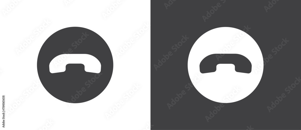 Button icon to hang up on a video call, Video conference, set of ...