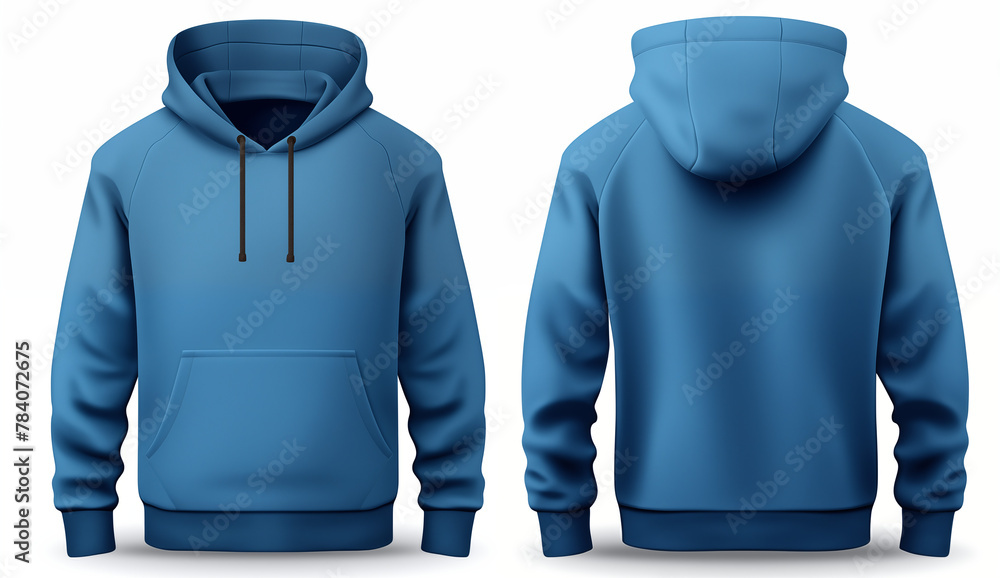 Sky Blue hoodie template for your design mockup for print isolated on ...