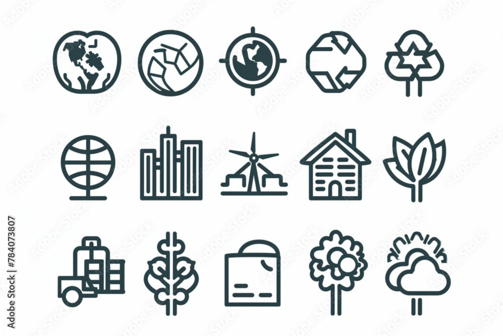 Line icons about Environmental Social Governance. Thin line icon set ...
