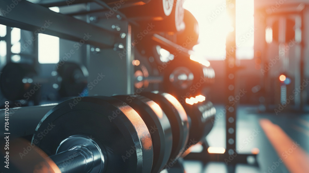 empty modern gym background interior with various equipment Stock Photo ...