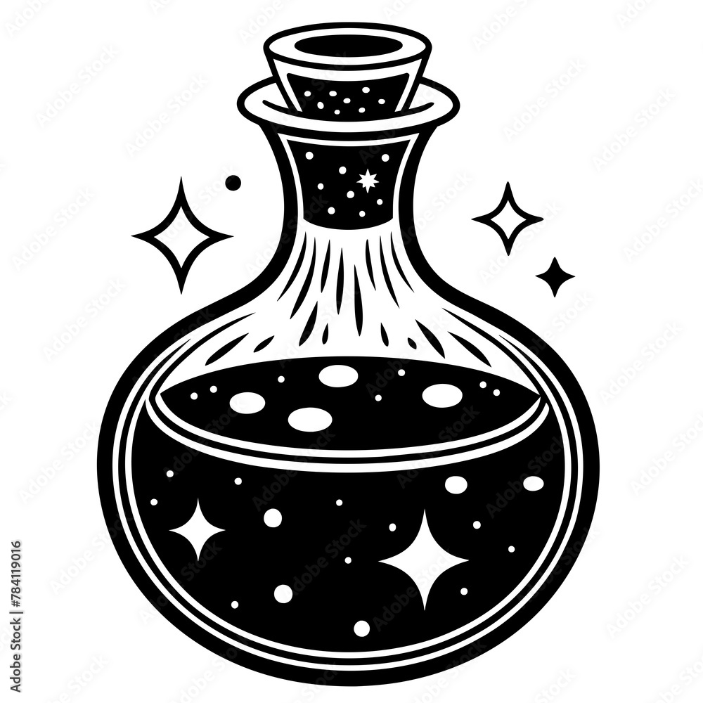 Vector, SVG Potion silhouette, laser cut, white background Stock Vector ...