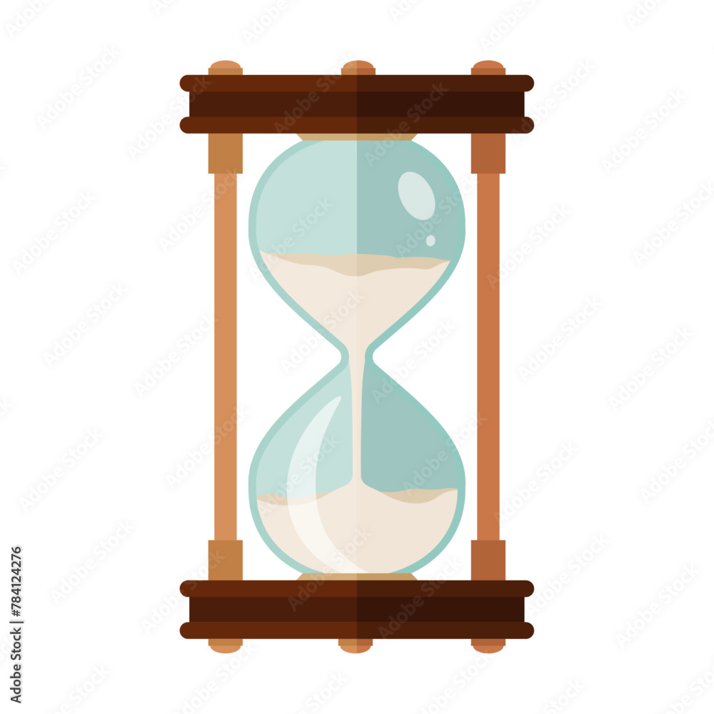 Poster Vintage Hourglass, half full, half empty - Flat Vector ...