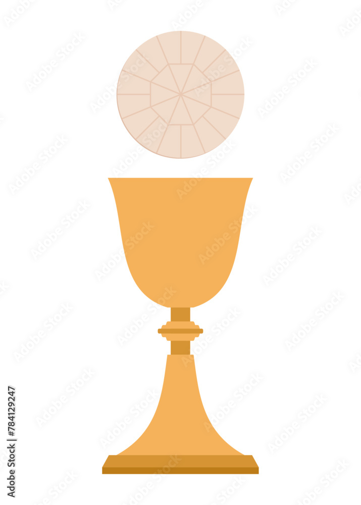 Blessed Sacrament, Holy Communion - Chalice and Elevated Host -Flat ...