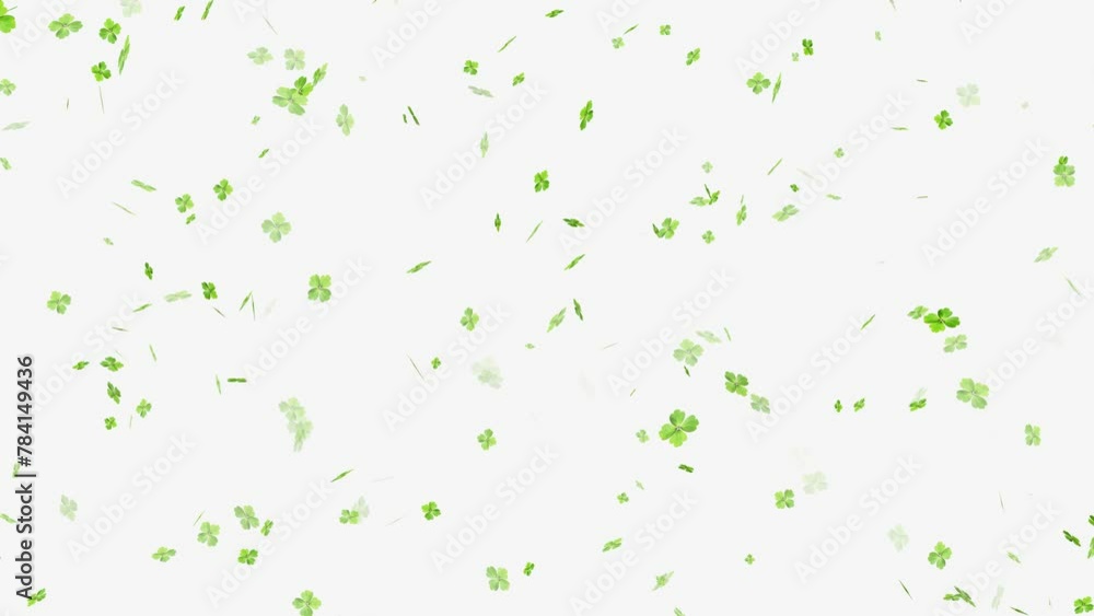 Four leaf clover flying animation, Falling Four Leaf Clovers animation ...