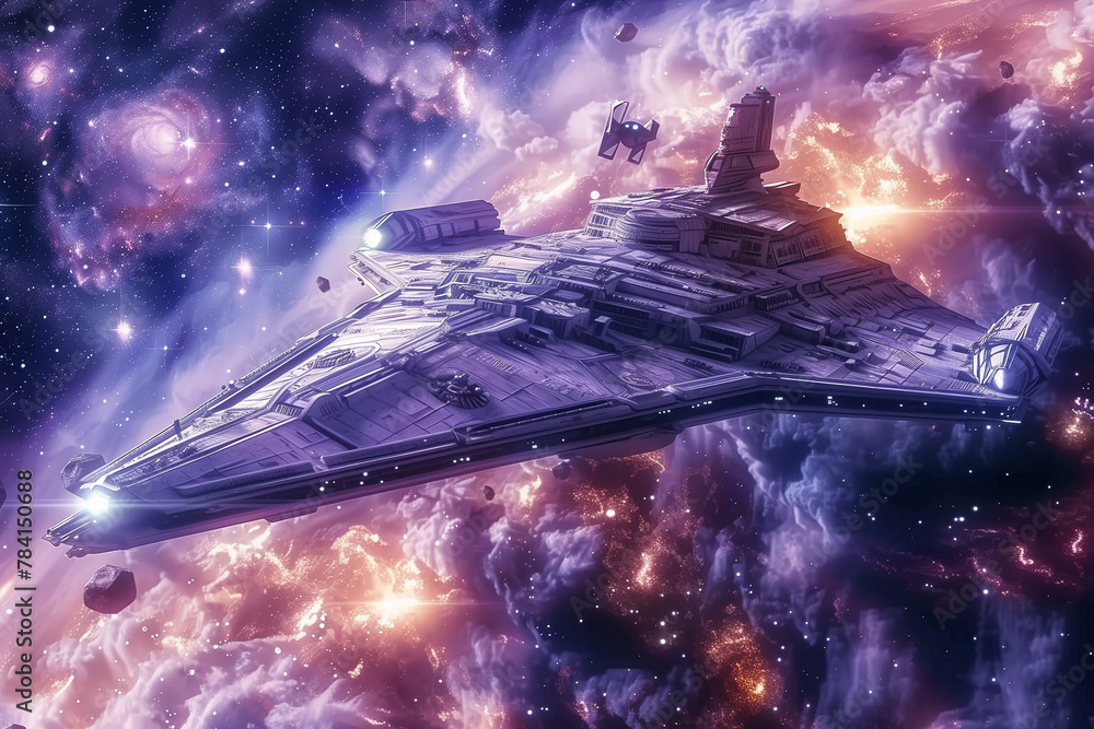 Imperial SpaceShip's voyage across the cosmic expanse, highlighting ...