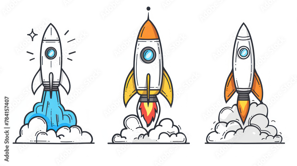 Cartoon rocket Royalty Free Vector Image Stock Illustration | Adobe Stock