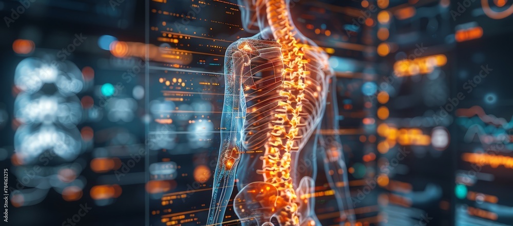 Progress in spine diagnosis, visualized with vital signs graphics. Hips ...