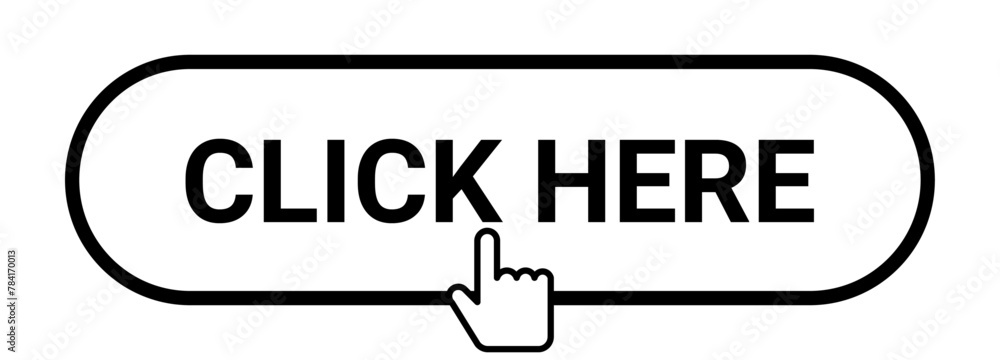 click here web ui button with hand pointer clicking can be used for web ...