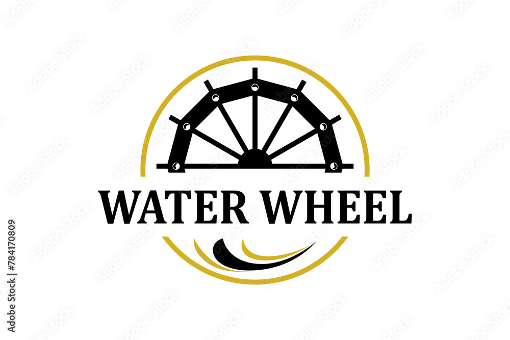 Classic old Noria wooden waterwheel from Syria or the arabic Middle ...