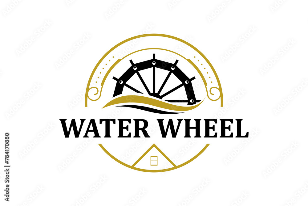 Classic old Noria wooden waterwheel from Syria or the arabic Middle ...