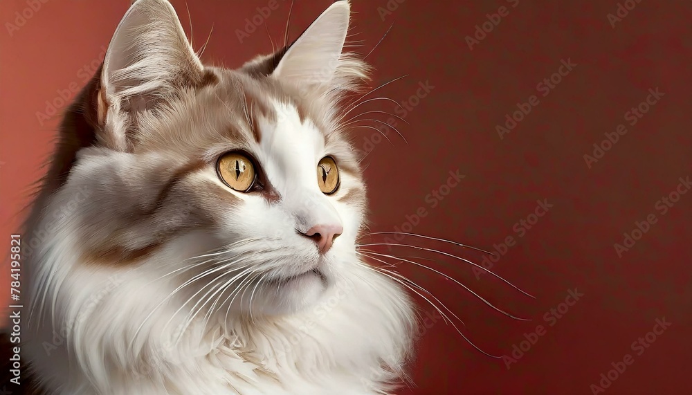 ai generative of hyper realistic of a cute white cat with funny face ...