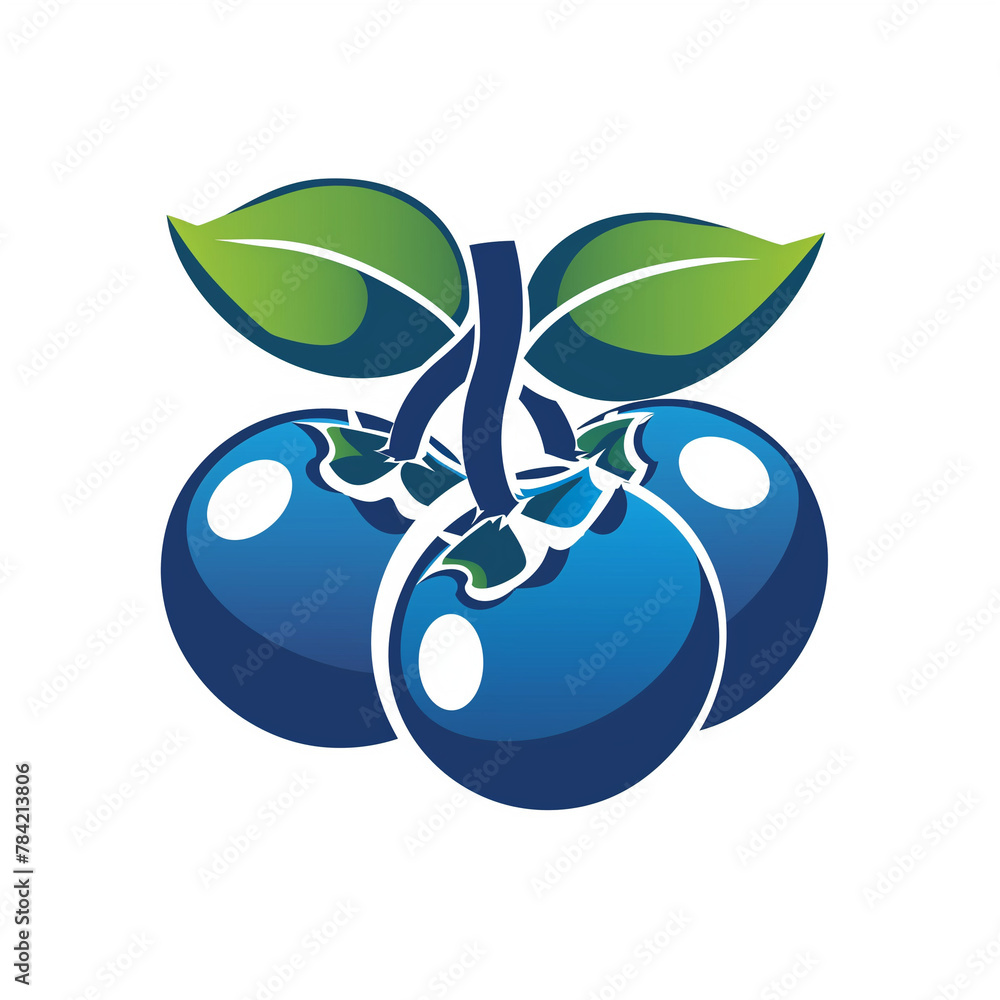 An organic logo design featuring a stylized cluster of blueberries in ...