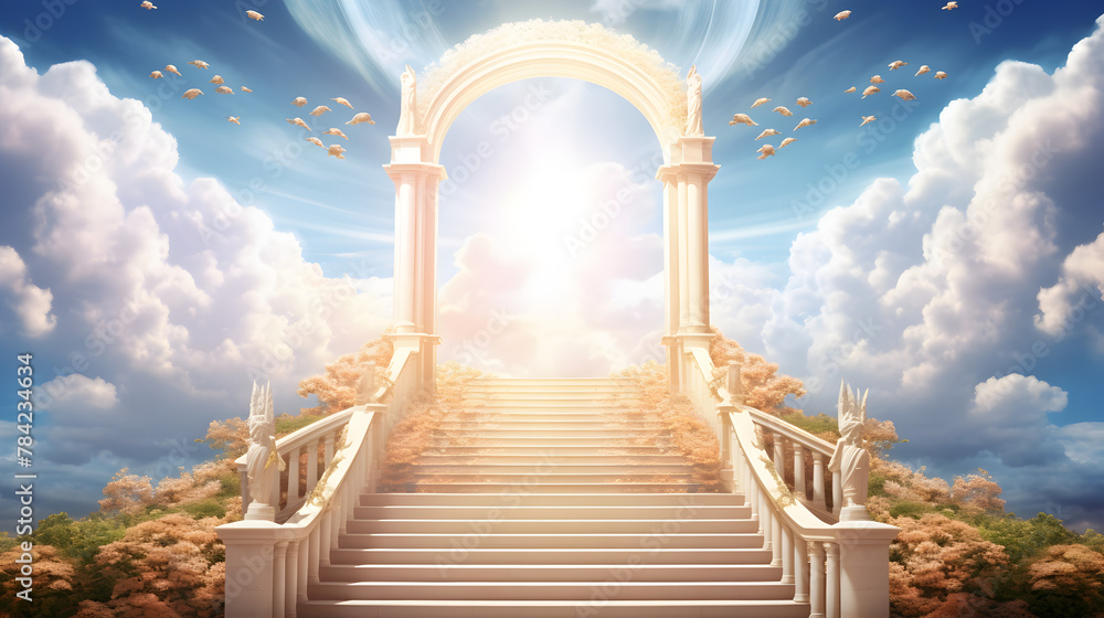 Ethereal Pathway, Heavenly Steps Stock Illustration | Adobe Stock