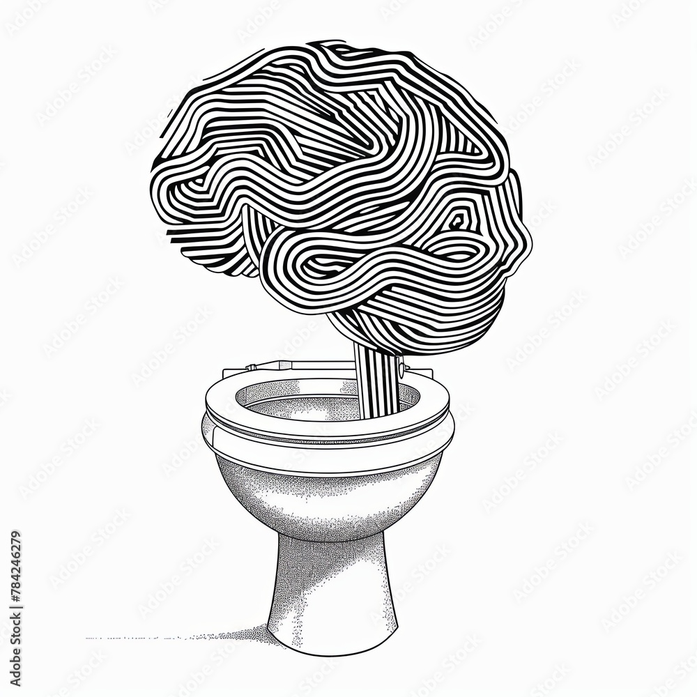 The brain flushes down the toilet or the brain grows out of the toilet ...