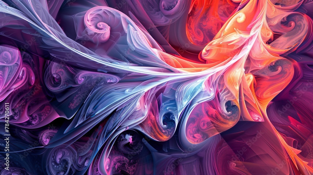 Flow of shapes cascading in size and color, forming a deep, mesmerizing ...
