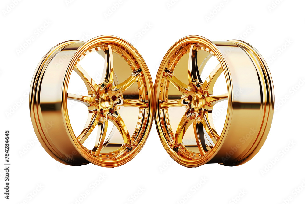 Car gold rims on transparent background Stock Photo | Adobe Stock