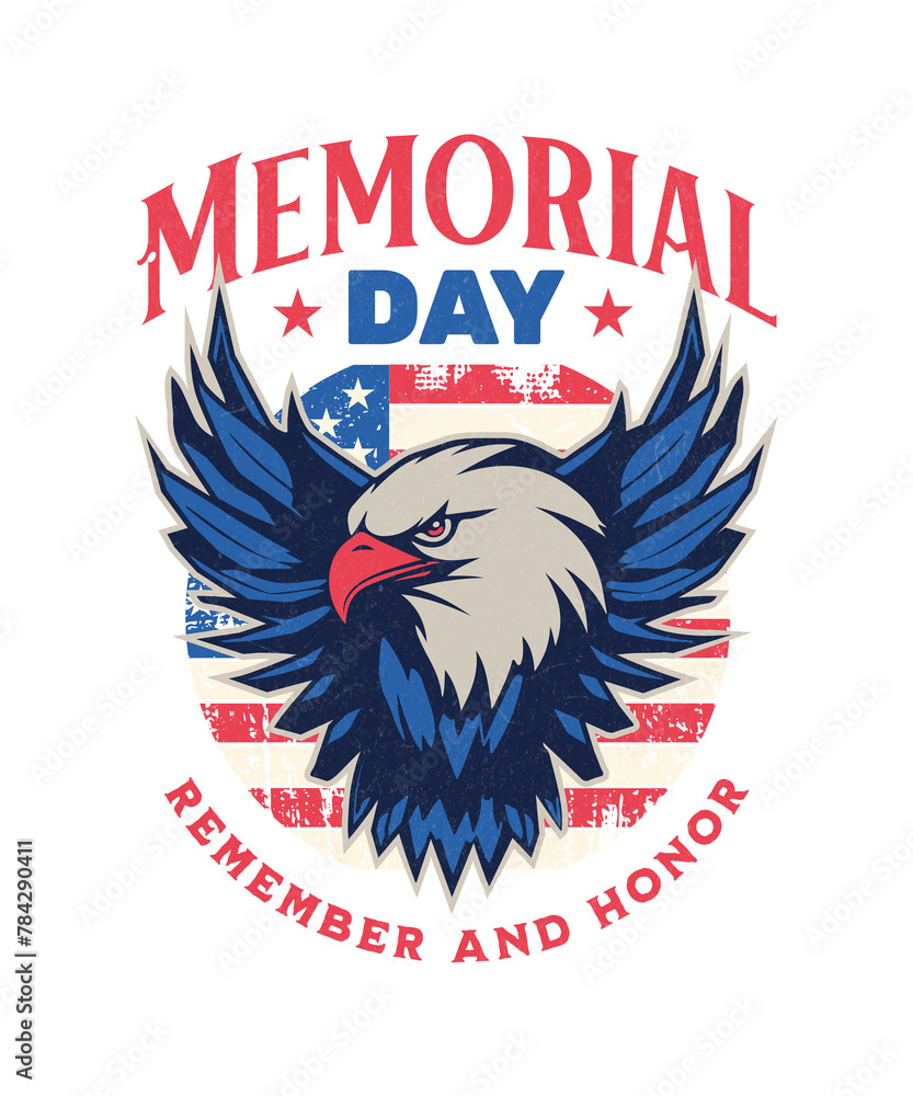 Memorial Day Eagle Patriotic Flag USA Military Honor Freedom Symbol ...