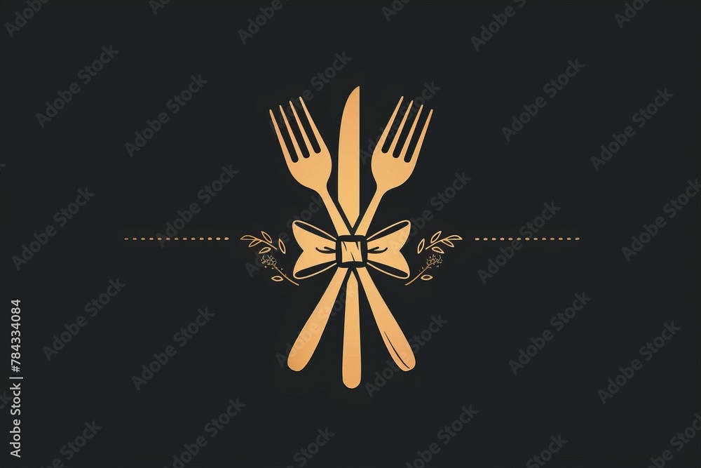 Design an elegant, sophisticated cutlery logo for a gourmet restaurant ...