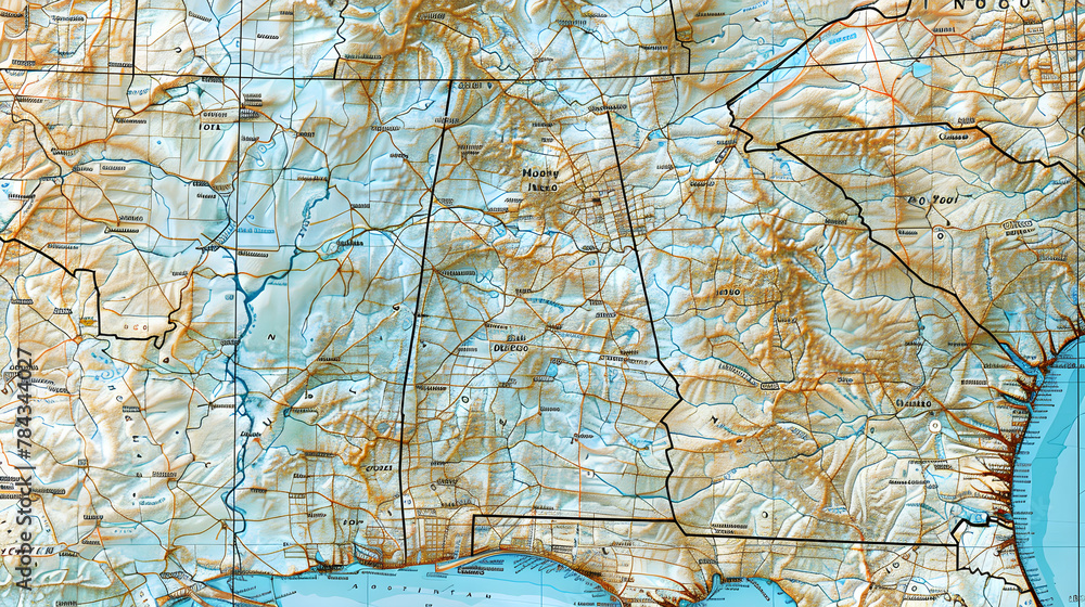 Detailed Color-Coded Map of North Carolina Showing Distinct Zip Codes ...