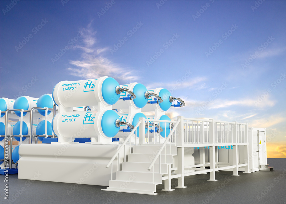 Green Hydrogen factory concept .Hydrogen gas pipeline for clean ...