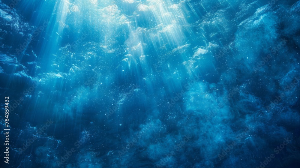 Immerse yourself in the soothing tranquility of a blue sea merging ...