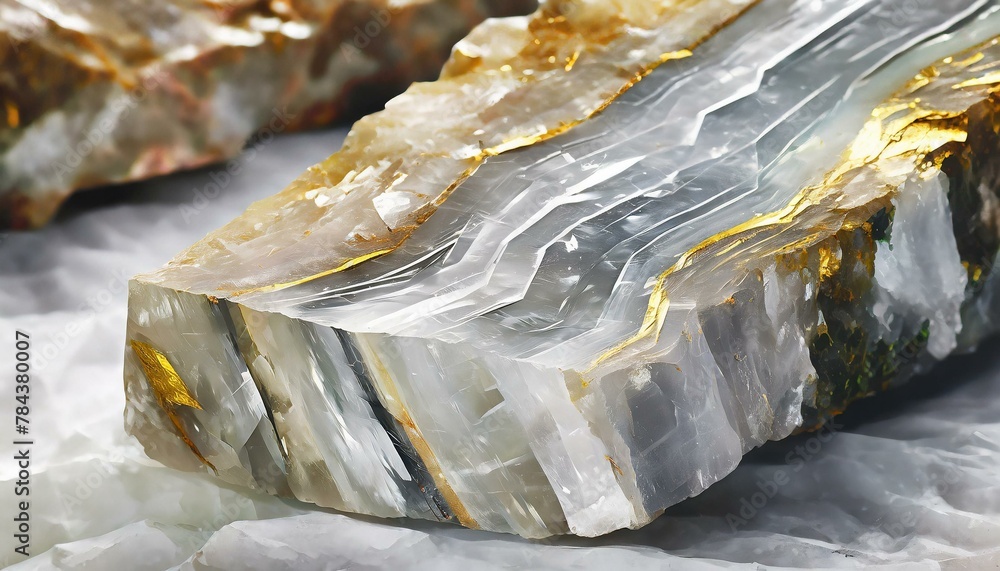 macro shooting mineral stone Muscovite in Quartz Dioctahedral mica ...