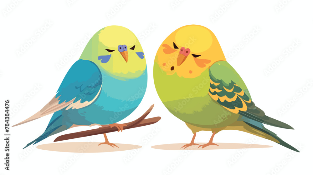 Budgie Clipart 2d flat cartoon vactor illustration Stock Vector | Adobe ...