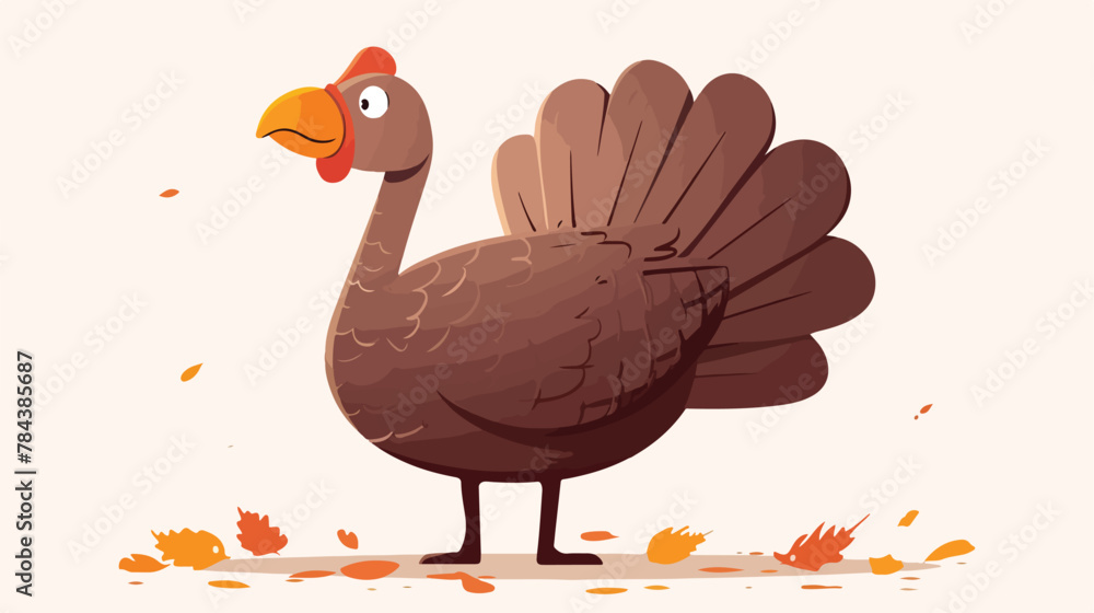 Cartoon Turkey Clipart 2d flat cartoon vactor illustration Stock Vector ...