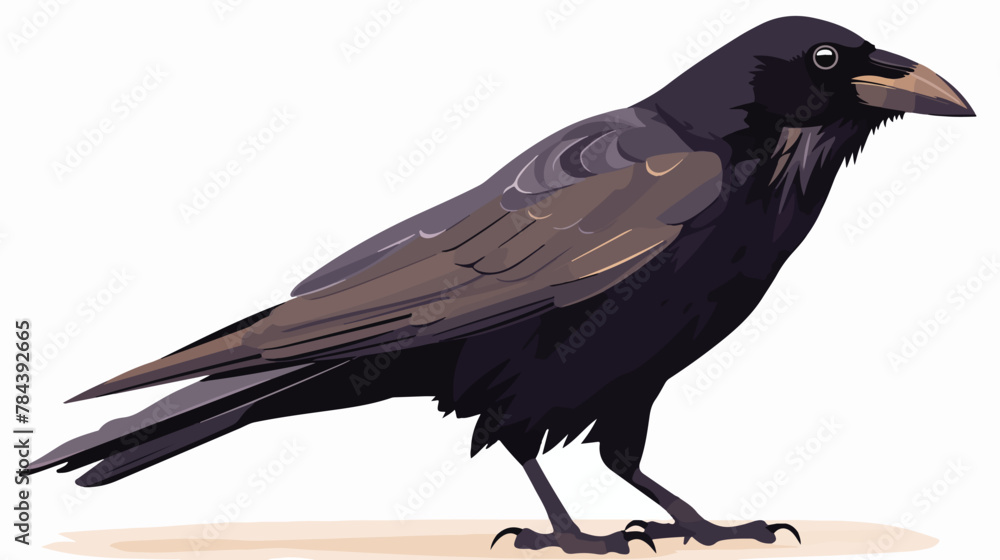 Common Raven Crow Clipart 2d flat cartoon vactor illustration Stock ...