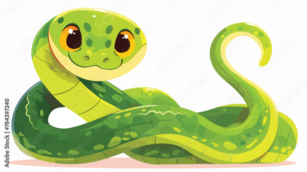Cute Funny Snakes Clipart 2d flat cartoon vactor illustration Stock ...
