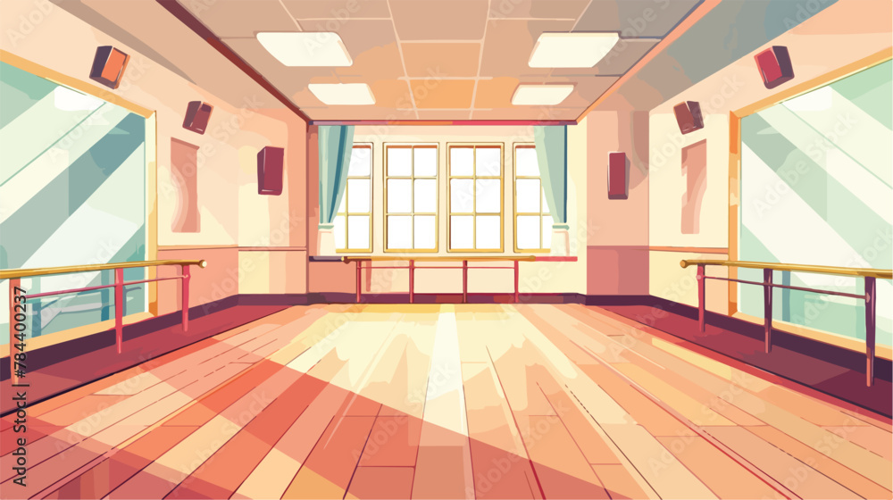 Vector cartoon illustration of empty dancehall Stock Vector | Adobe Stock