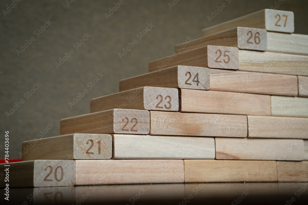 wooden blocks numbering of year 2020, 2021, 2022, 2023, 2024, 2025 ...