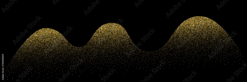 Wave grain stipple golden pattern background. Gold noise dotwork ...