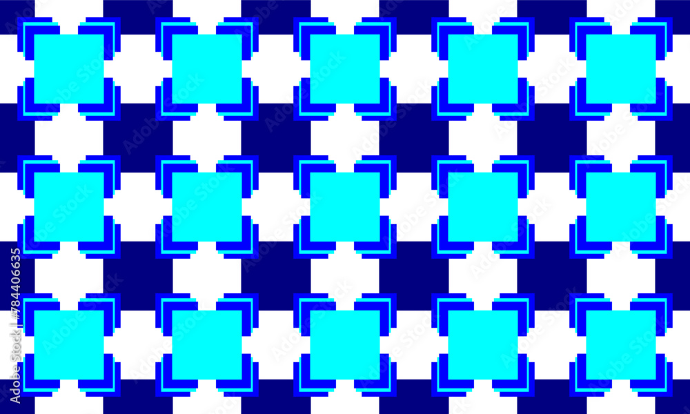 Blue wall block, seamless pattern with blue squares block arrange as ...