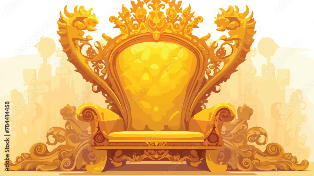 Golden Throne Clipart 2d flat cartoon vactor illustration Stock Vector ...