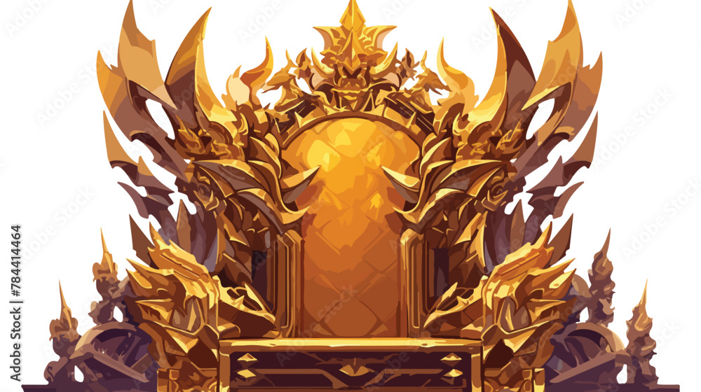 Golden Throne Clipart 2d flat cartoon vactor illustration Stock Vector ...