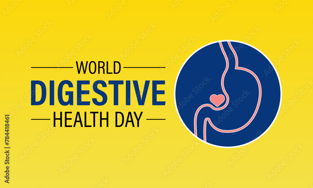 World Digestive Health Day design vector. May 29. Stomach health ...