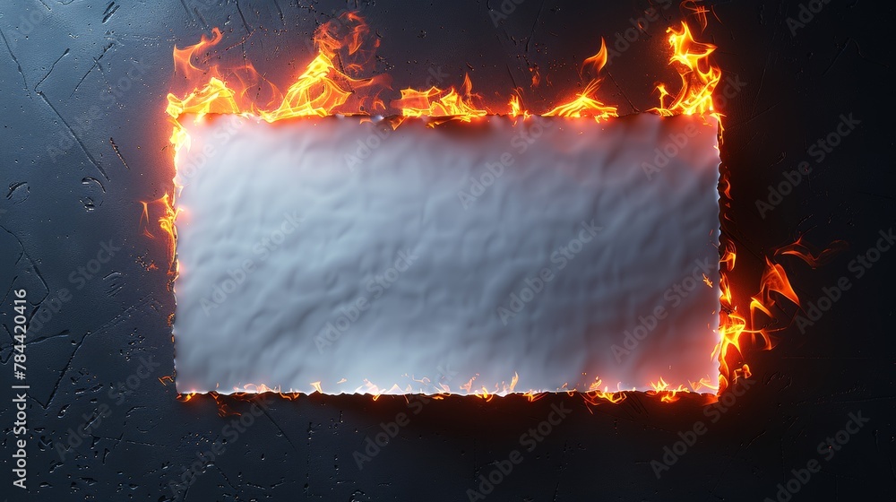 White sheet of paper on fire Stock Illustration | Adobe Stock